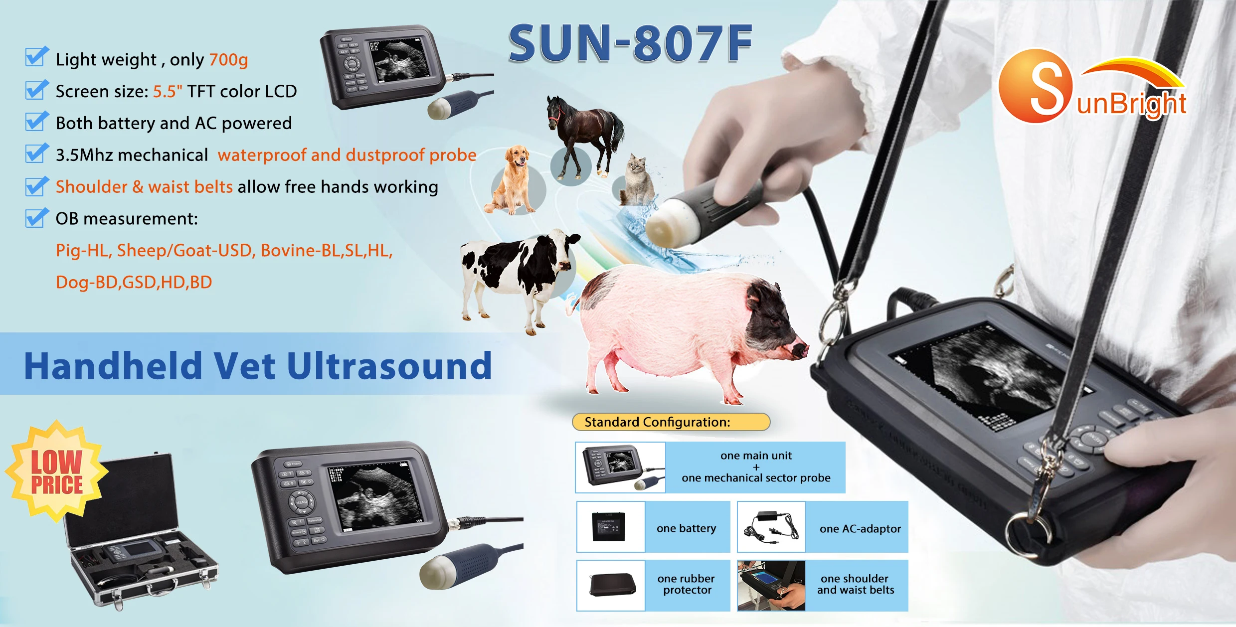 Pig Pregnancy Test Sonar Ultrasound - Veterinary B Ultrasound Machine
