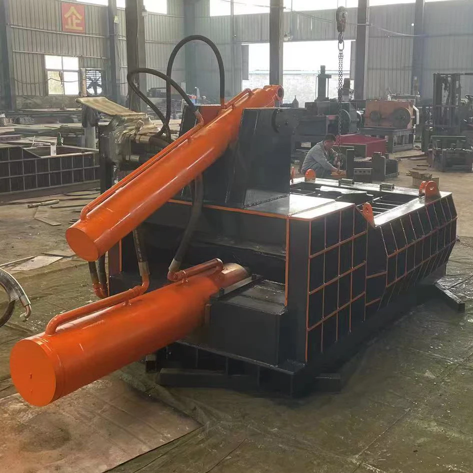 Horizontal Hydraulic Scrap Steel Iron Aluminum Baler Metal Baling Press ...