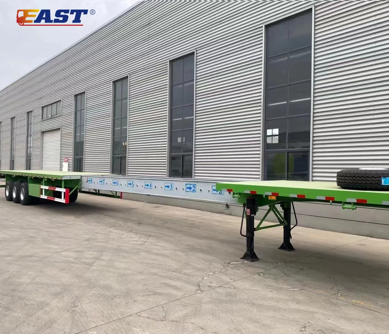 EAST Extendable Semi Trailer Extensible Trailer Pull-out Flatbed ...