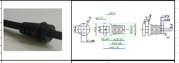 Wire End USB Cable with Strain Relief Stopper for PC