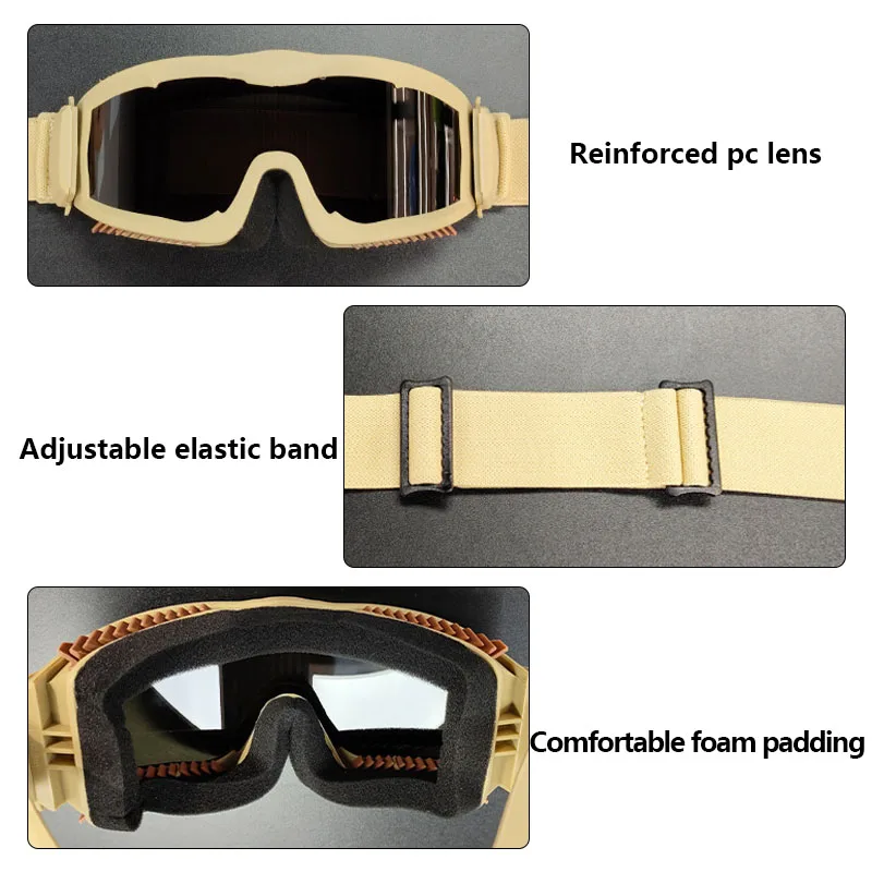 Obshorse Field Operations Safety Tactical Sunglasses With 3 Anti-fog ...