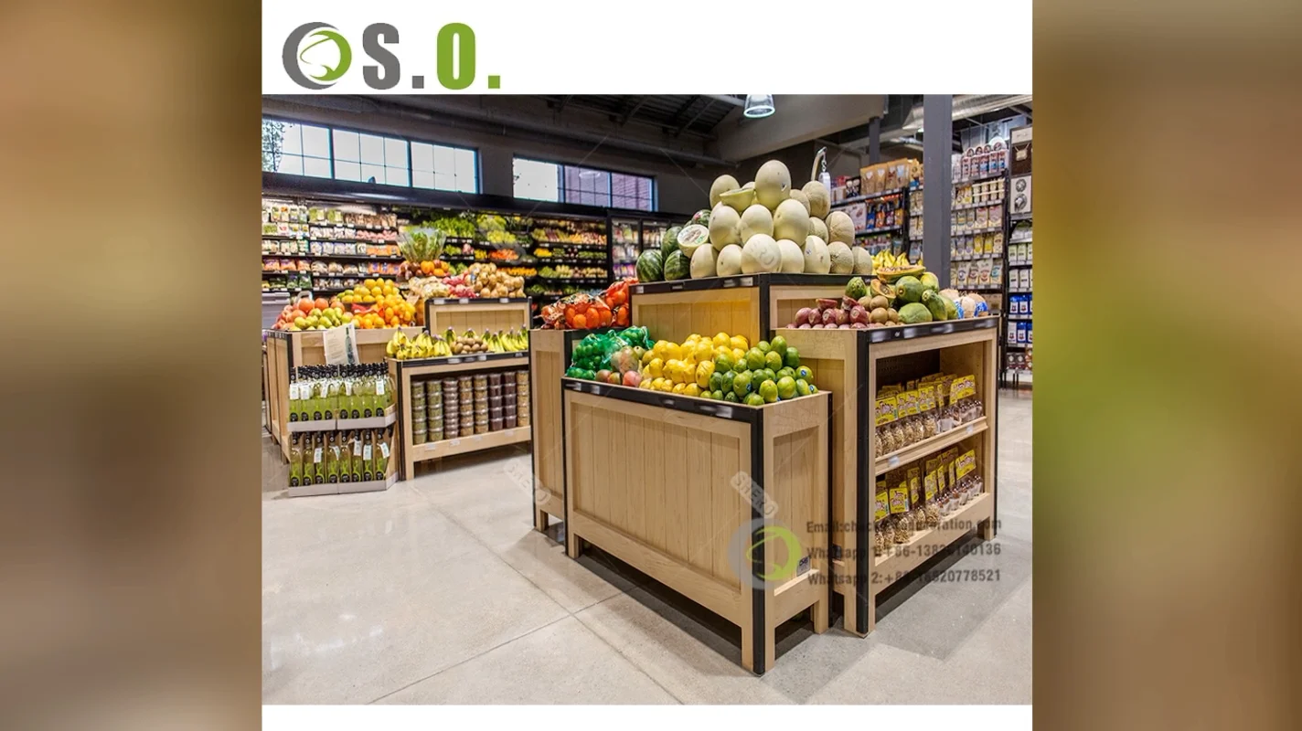 Wood Supermarket Store Shelves Wall Metal Design Metal Store Grocery ...