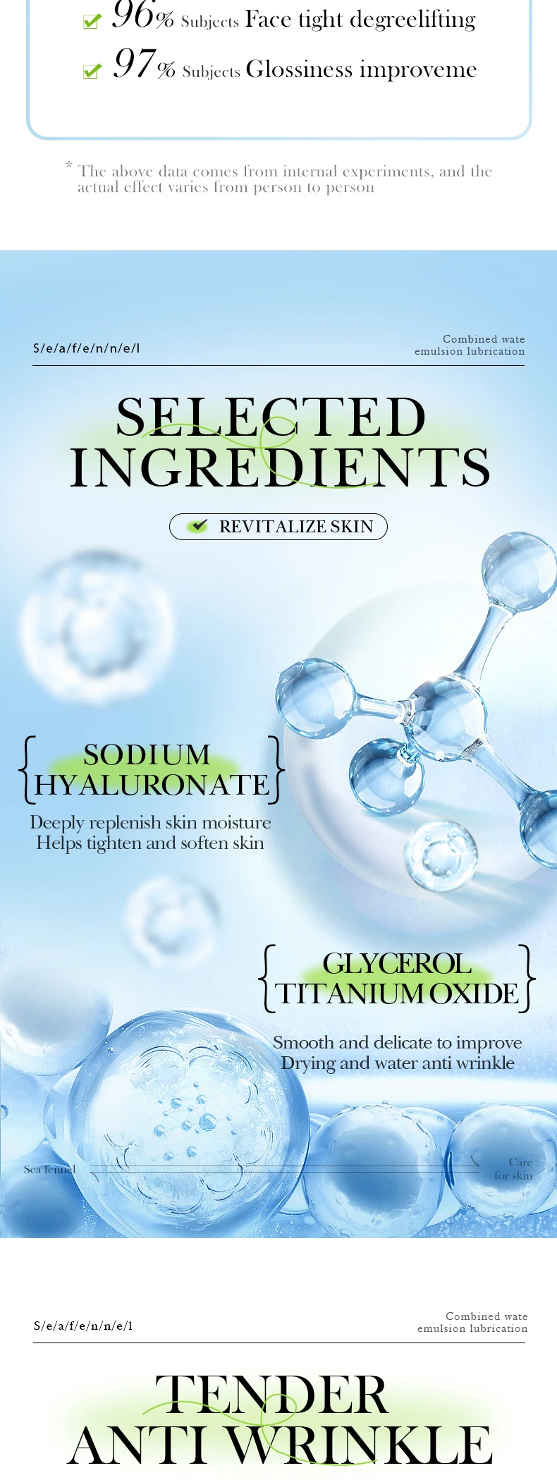 OEM BIOAOUA Sea Fennel Hyaluronic Acid Anti-Aging Moisturizer Set for ...