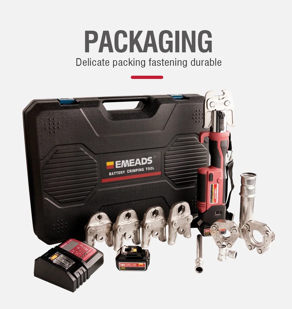 EMEADS GE-1550 Battery Powered Crimping Tool for COPPER V PROFILE PRESS ...