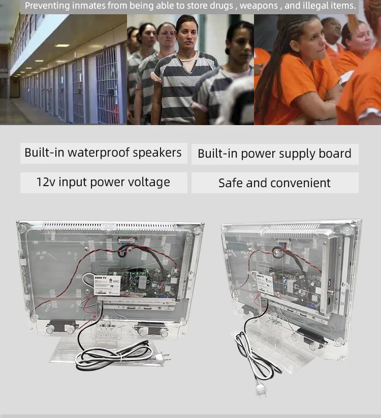 13 Inch Transparent Prison TV | LCD with Clear Remote & Hotel Mode ...