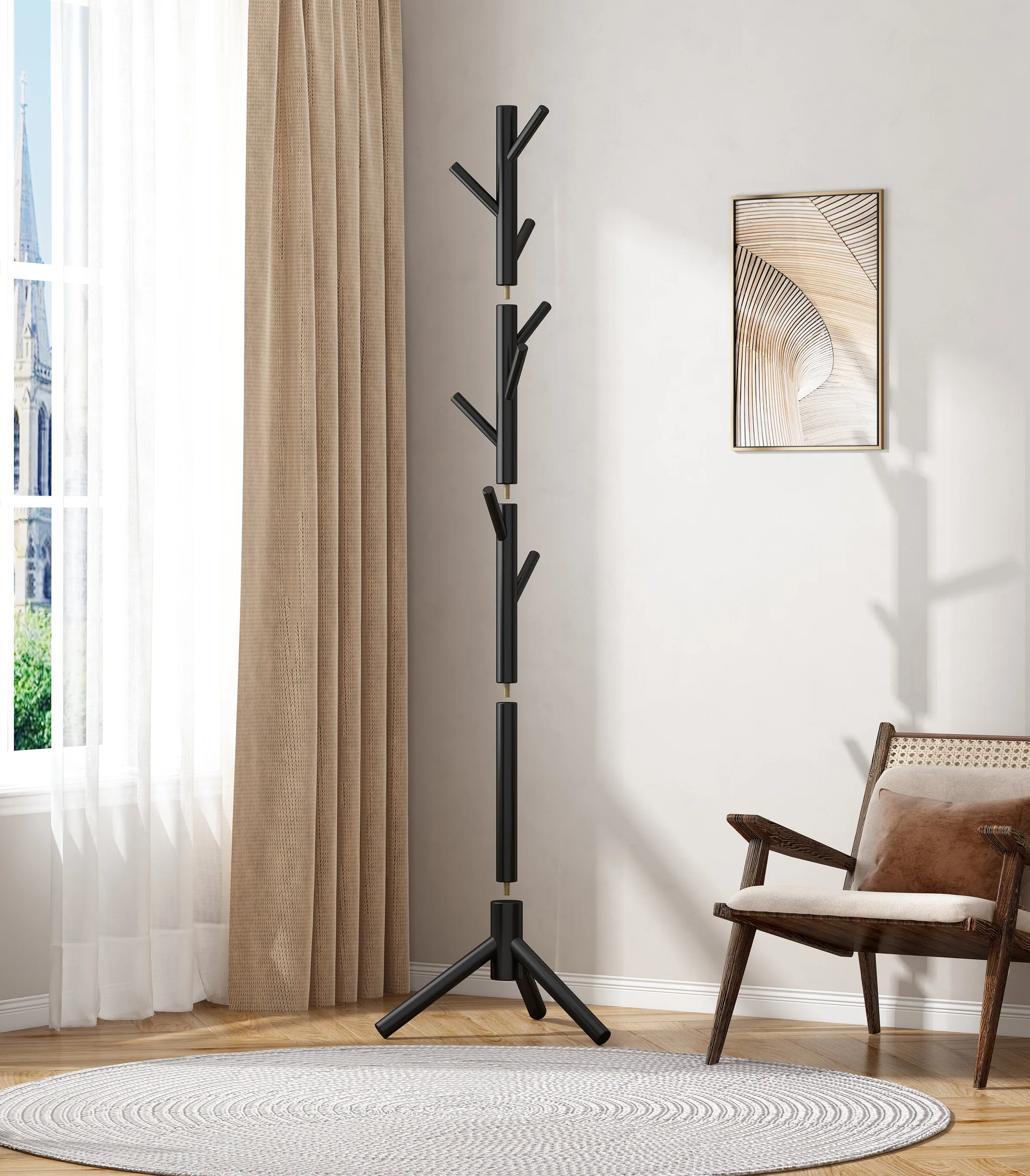 Simple Design Tree Shaped Standing Solid Wood New Zealand Pine Cloth ...