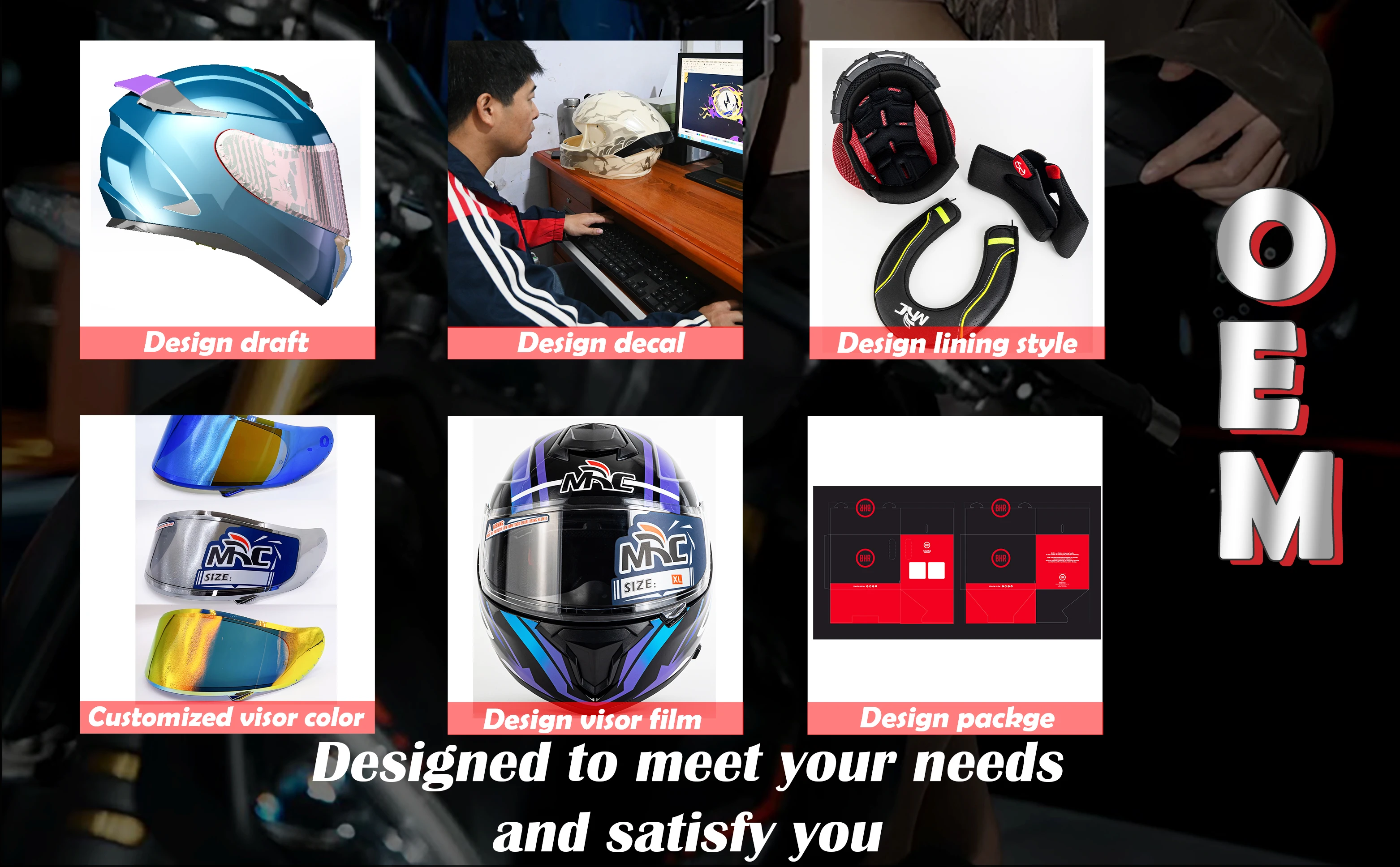 High Quality Customized DOT Certificate Cascos Para Moto Full Face ...