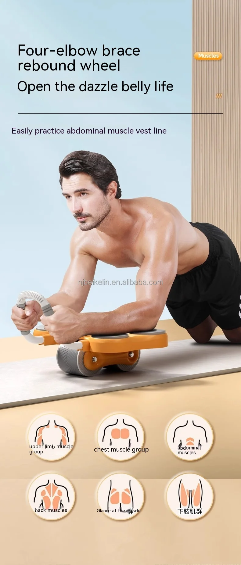 Abdominal Wheel Automatic Rebound Abdominal Muscle Wheel Slim Belly Magical Weight Loss Home Use ...