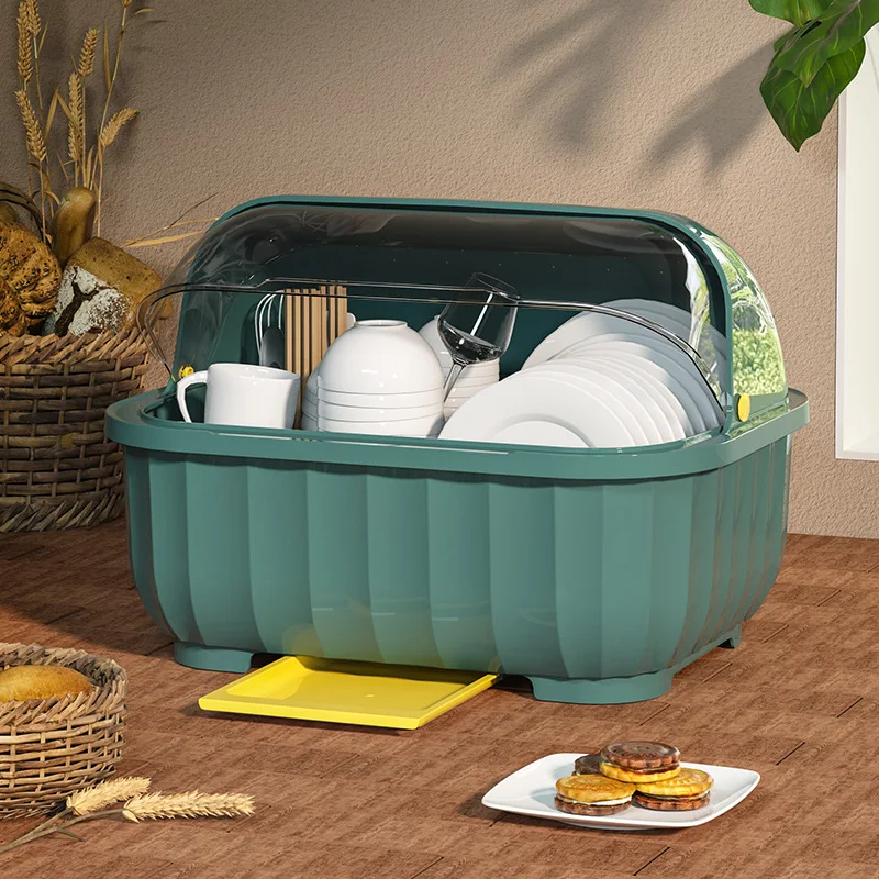 Kitchen Storage Rack Household Double Plate Bowl Storage Rack Plastic ...