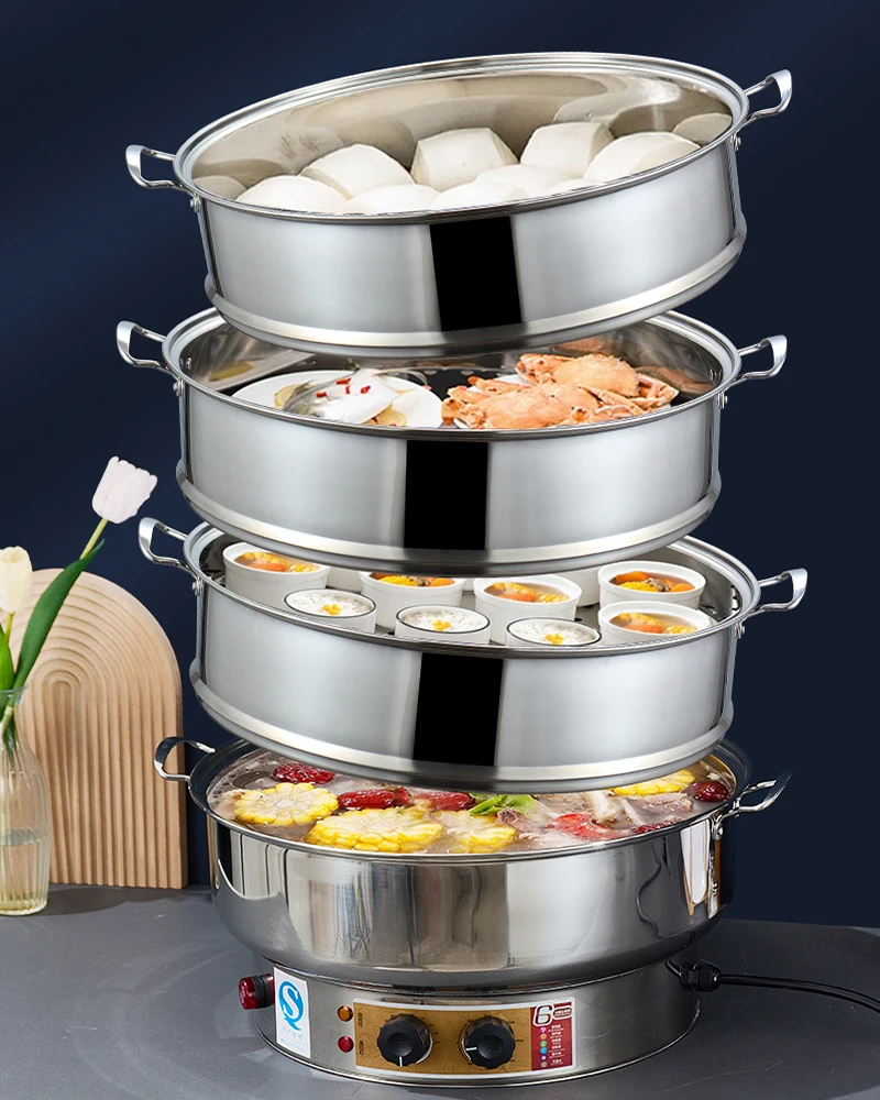 Commercial Dumpling Steamer - Efficient Multiple Layer Cooking Pot