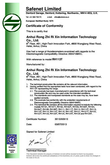 Piezo Electric Iepe Vibration Accelerometer Sensor Rh103