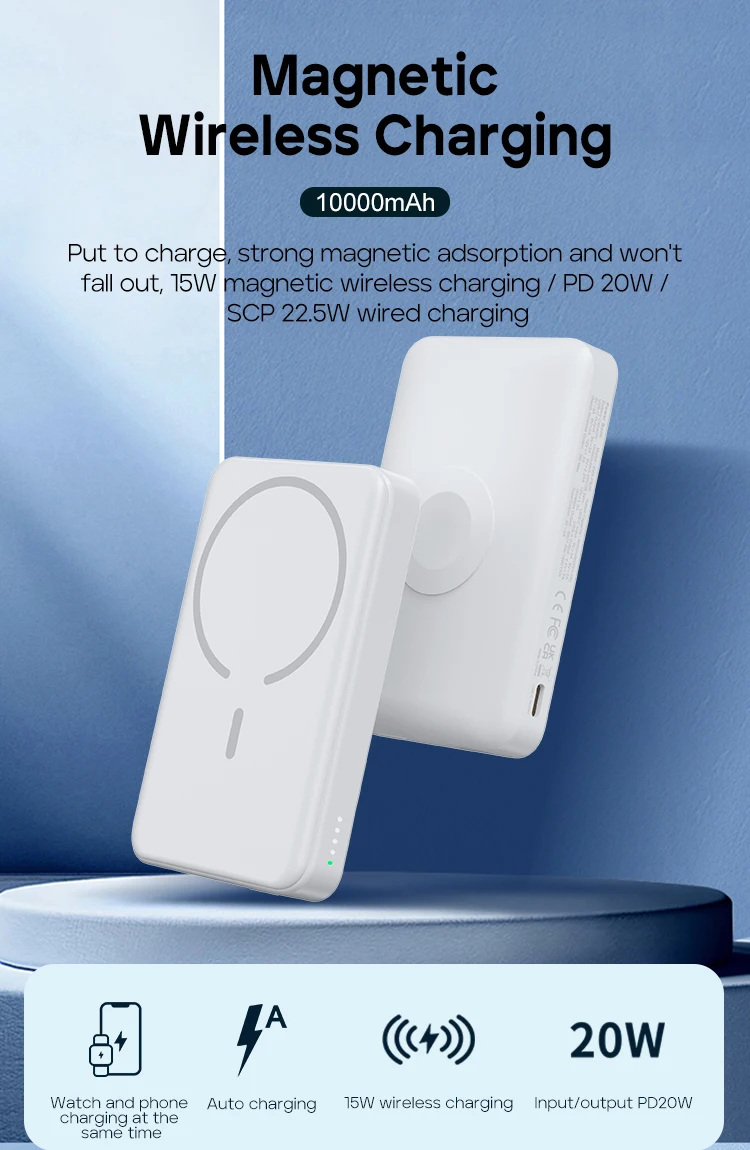 4 In 1 10000mah Pd Fast Charging Magnetic Smart Wireless Power Bank ...