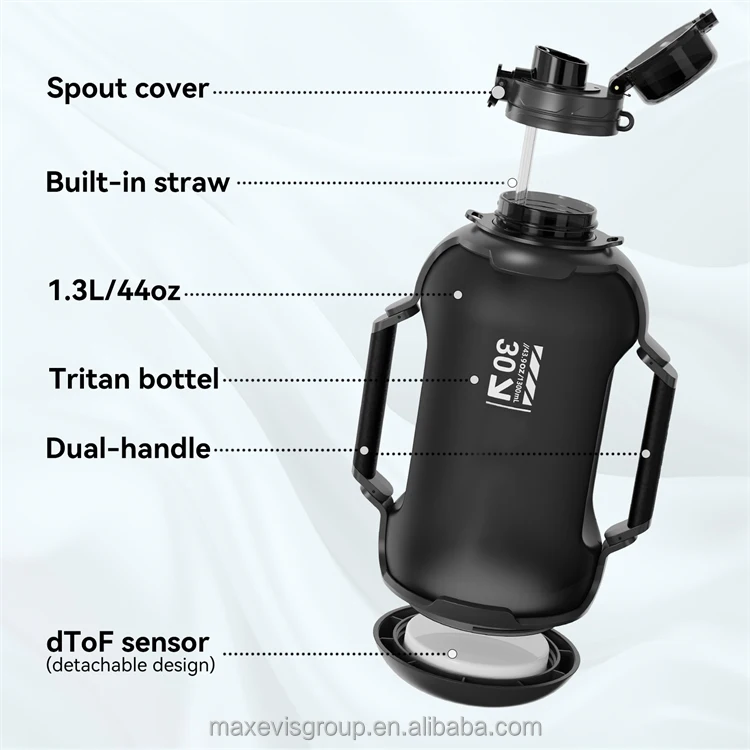 Maxevis 44oz Sports Water Bottles - Track Intake with App