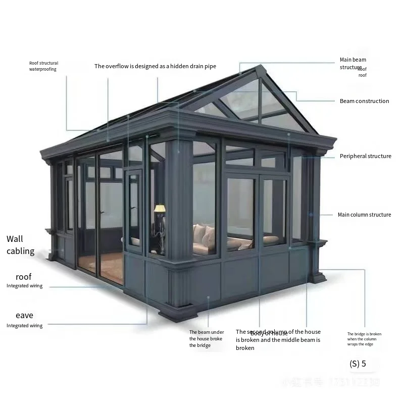 Customized Modern Design Outdoor Sun Room Polygonal Roof Villa ...