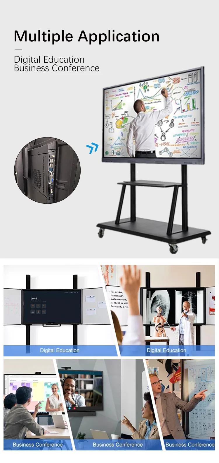 Digital Whiteboard Smart Board 80pin Ops Computer For Business ...
