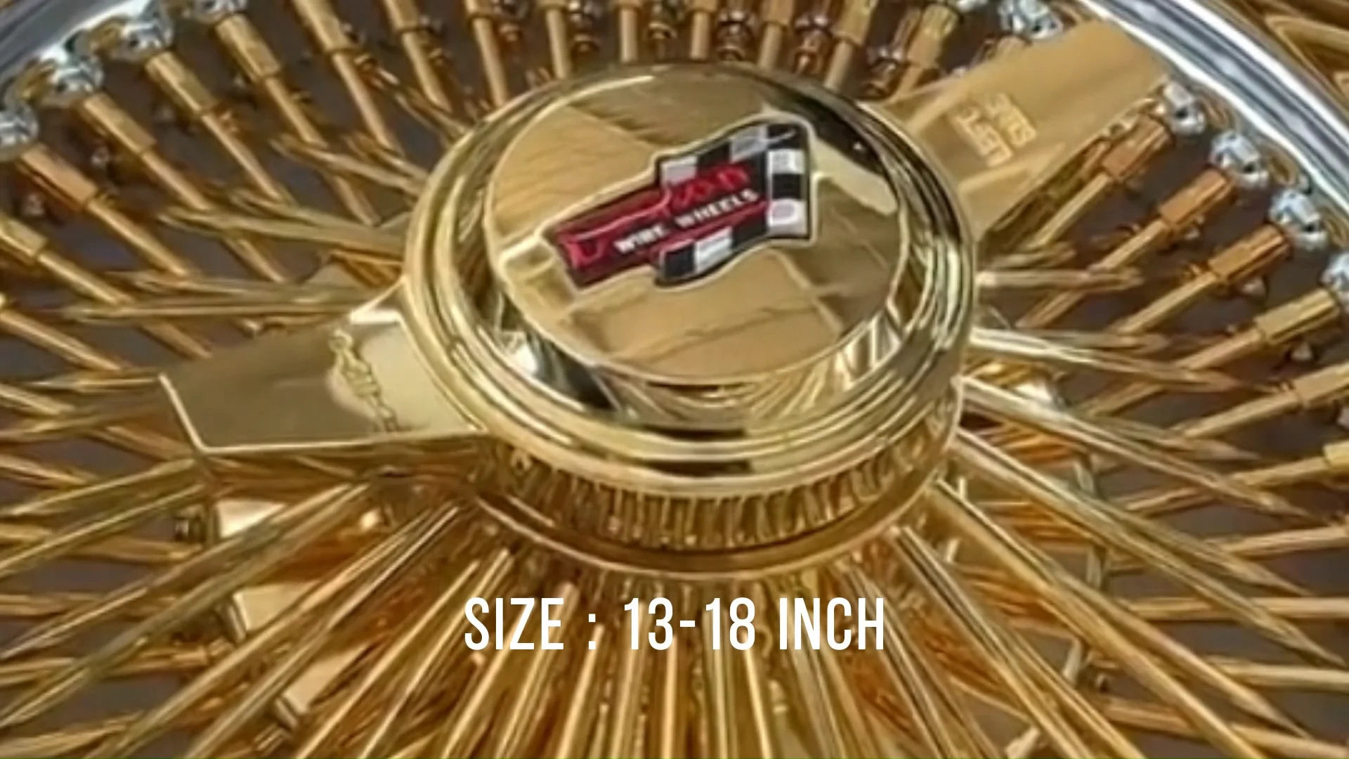 Lowrider Wire Wheel 14 X 7 Reverse 24k Centre Gold 100 Straight Spokes ...