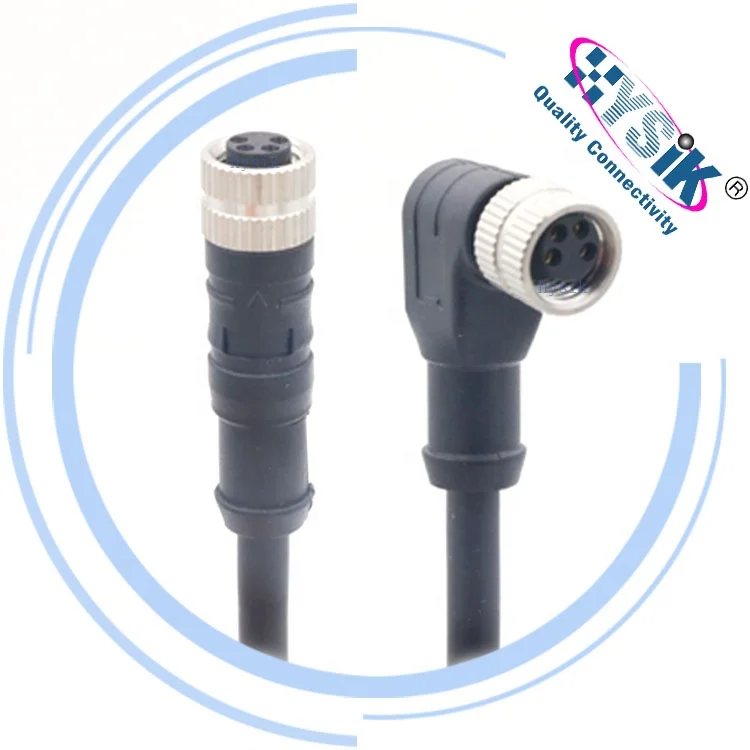 Straight Male Female Waterproof M8 Connector Ip68 Ip67 Viation Plug Multi-elbow Terminal 3 4 5 6 ...