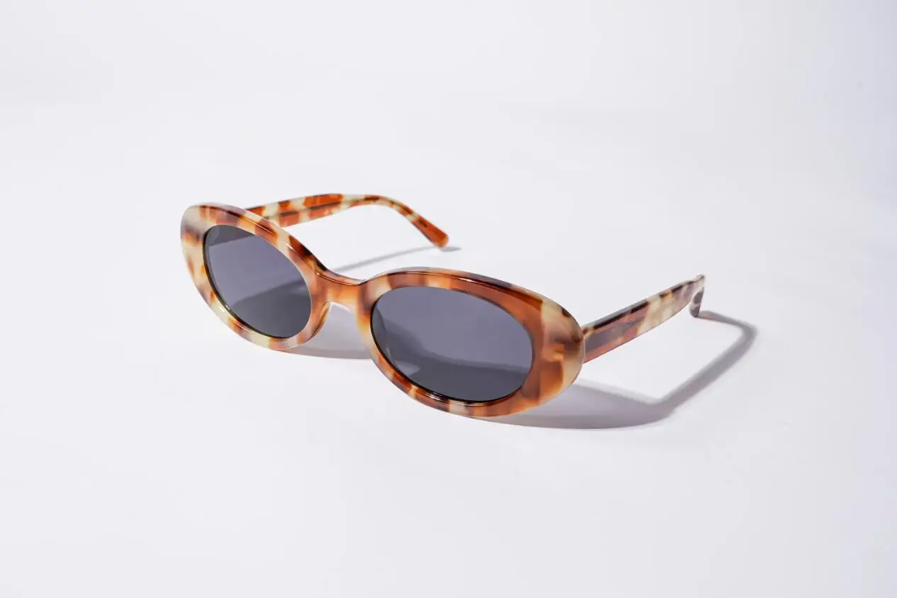 Oval Bio Eco Cat Eye Acetate Sunglasses Havana Tortoiseshell Marble ...
