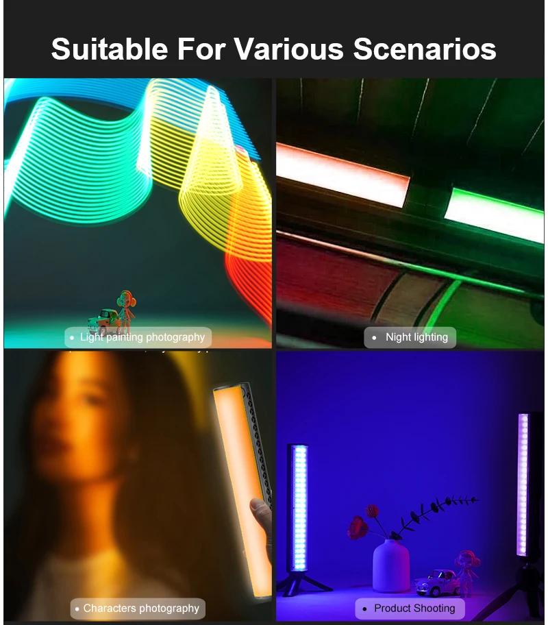 15W Rgb Light Strip Barn Door Photography Portable Handheld Led Video ...