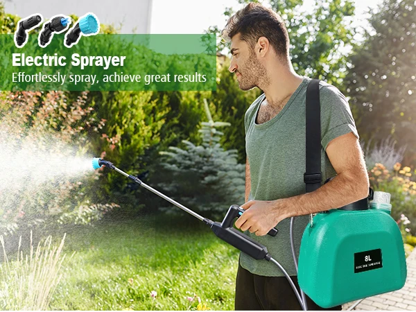 8l Electric Weed Lawn Sprayer Cordless Battery Electric 8l Water Bottle ...