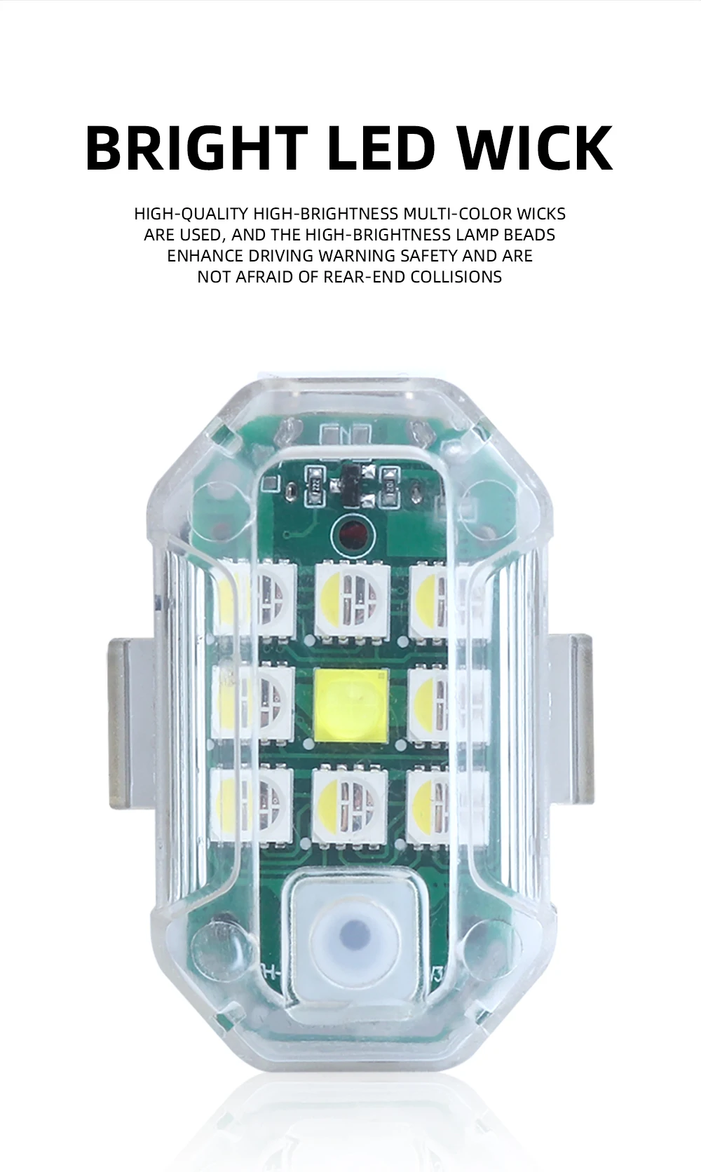 RGB Wireless Remote Control Strobe Light for Cars & Bikes