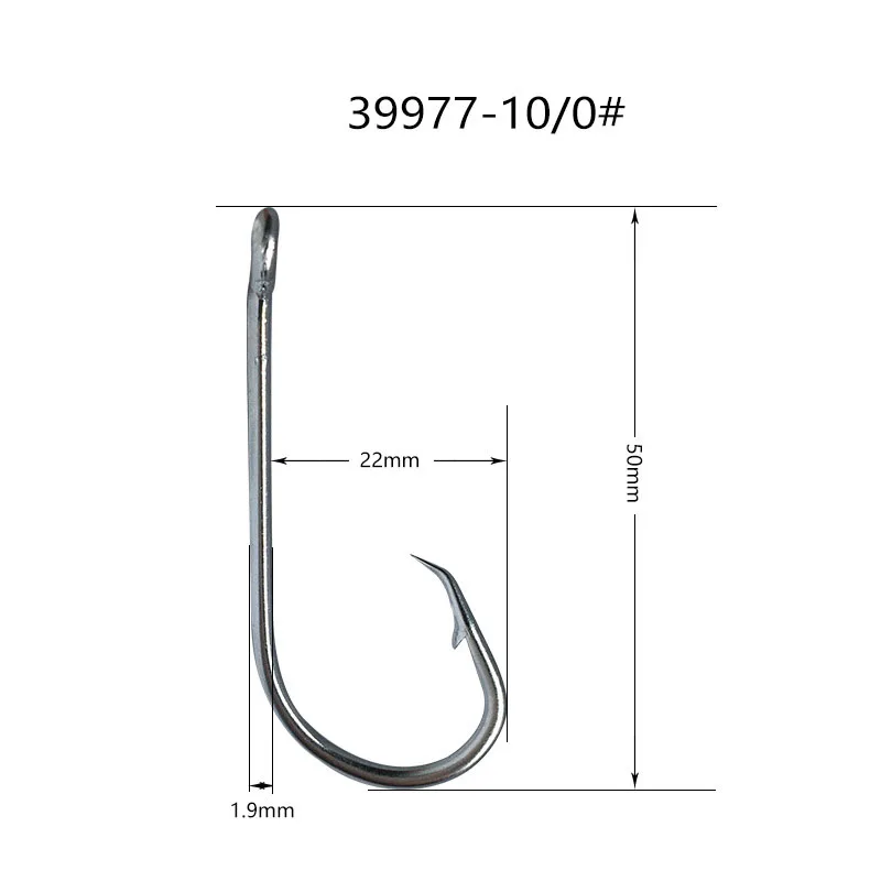 Stainless Stlee Deep Sea Big Game Trolling Fishing Hook 10/0 12/0 14/0 ...