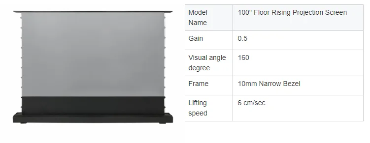 100 & 120 Inch Floor Rising Projection Screen for Projectors - OEM ...