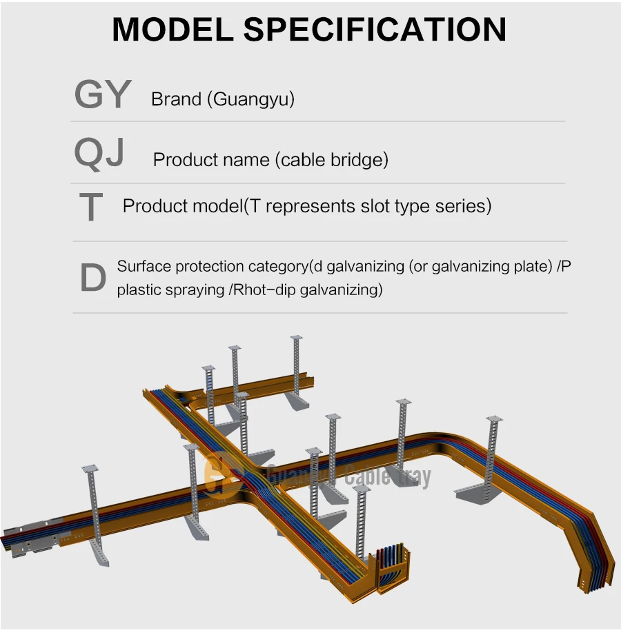 Guangyu Galvanized Bridge Cable Tray Steel Staircase Cable Tray Factory ...