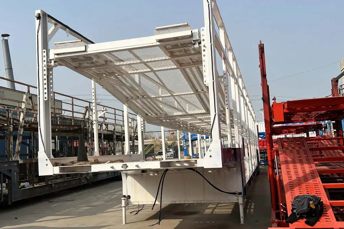 car carrier trailers, car trailers, Double Chassis car trailer