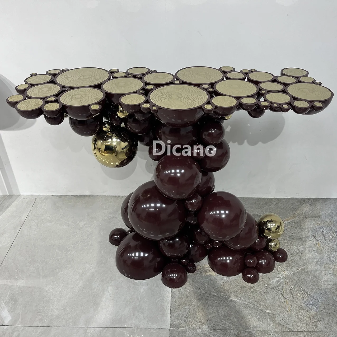 Italian Luxury Stainless Steel Bubble Entryway Table End View Terrace ...