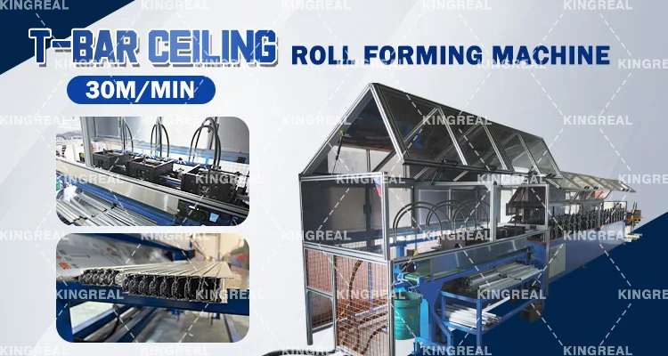 30m/min Ceiling T Bar Roll Forming Machine Main Cross Tee Bar Making ...