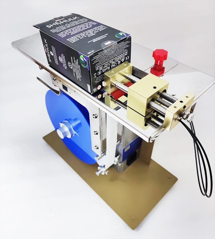 Small Semi-automatic Labeling Machine Label Stripper Right Angle ...