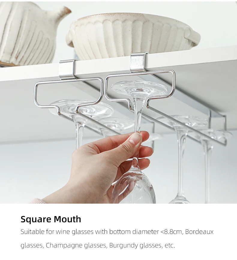 Y311 Under Cabinet Stemware Wine Glass Holder Hanging Goblet Holder ...