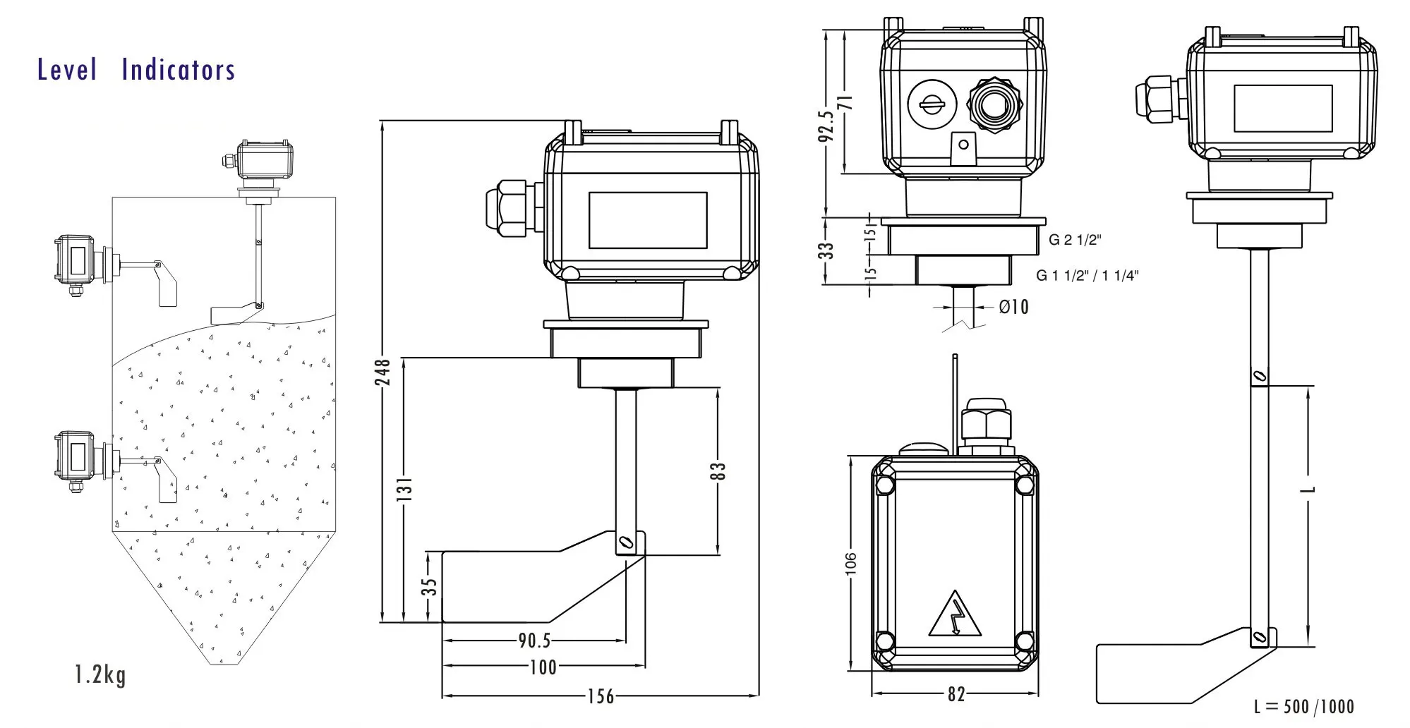 BSP Threaded SUS304 Powder Solid Detect Sensor - 1 Year Warranty