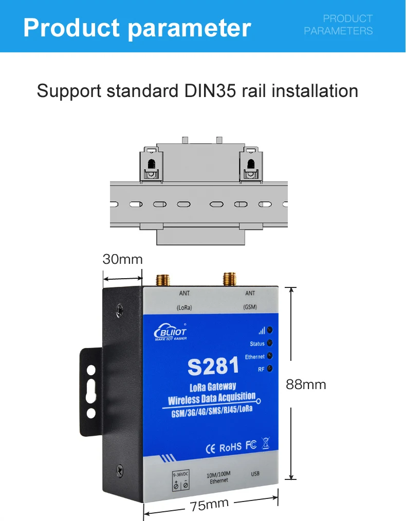 4G Wireless Collection Data Lora to MQTT Lora Gateway