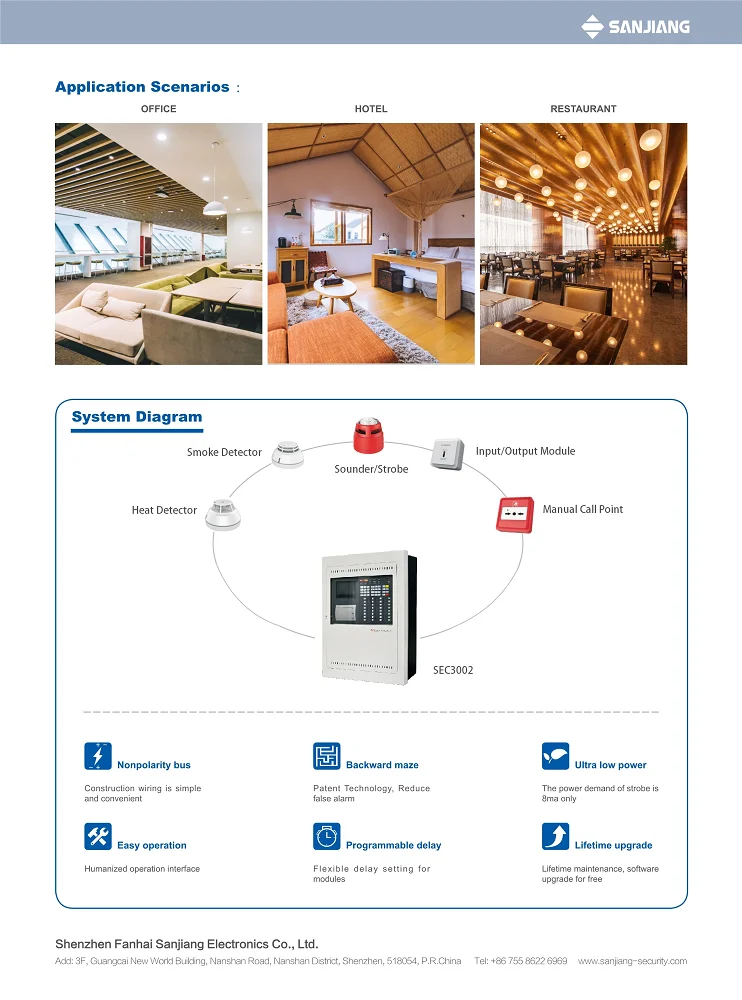 Sanjiang SEC3002 Fire Alarm Control Panel - LPCB Certified