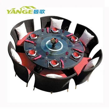 Round Dining Table With Rotating Glass Centre And Chair - Buy Round ...