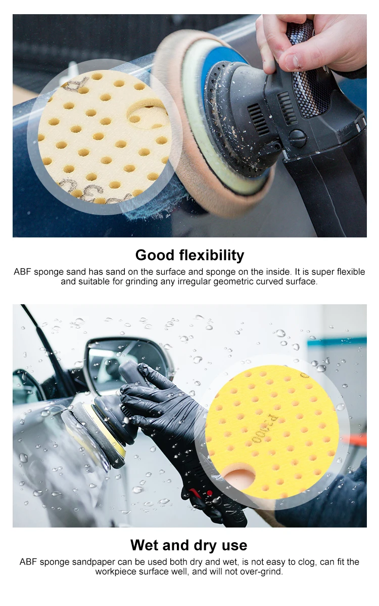 Hand And Polisher Abrasive Paint Surface Repair Multi Hole Sponge ...