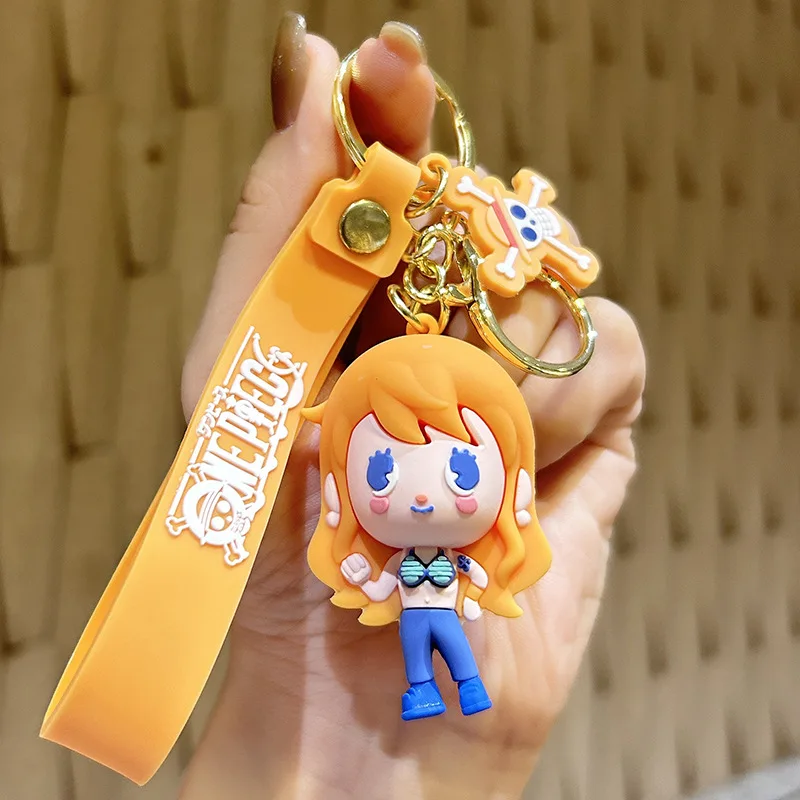 Fashion Anime Cartoon Luffy Keychain Car Key Pendant Action Figure ...