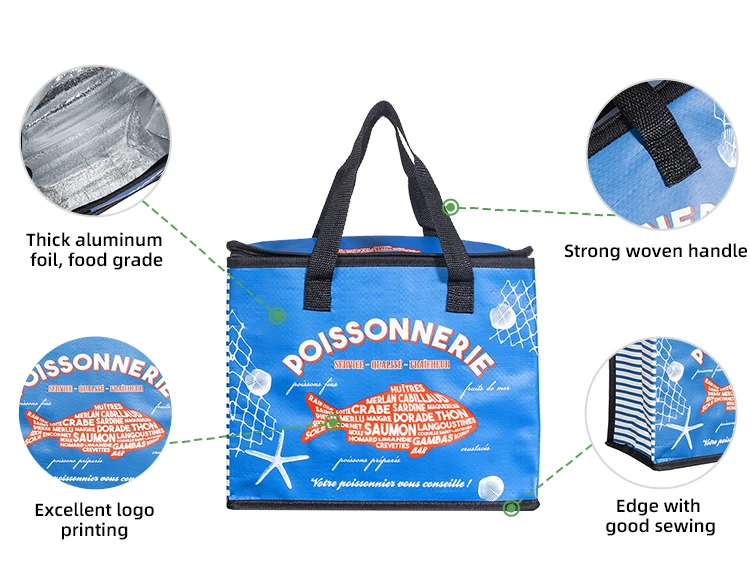 Portable Extra Large Cooler Pp Woven Fish Bag Cooler Bag Insulated For ...