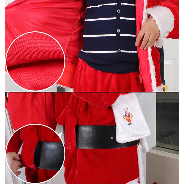 Luxury Santa Suit - Red Adult Velvet Plush Christmas Costumes