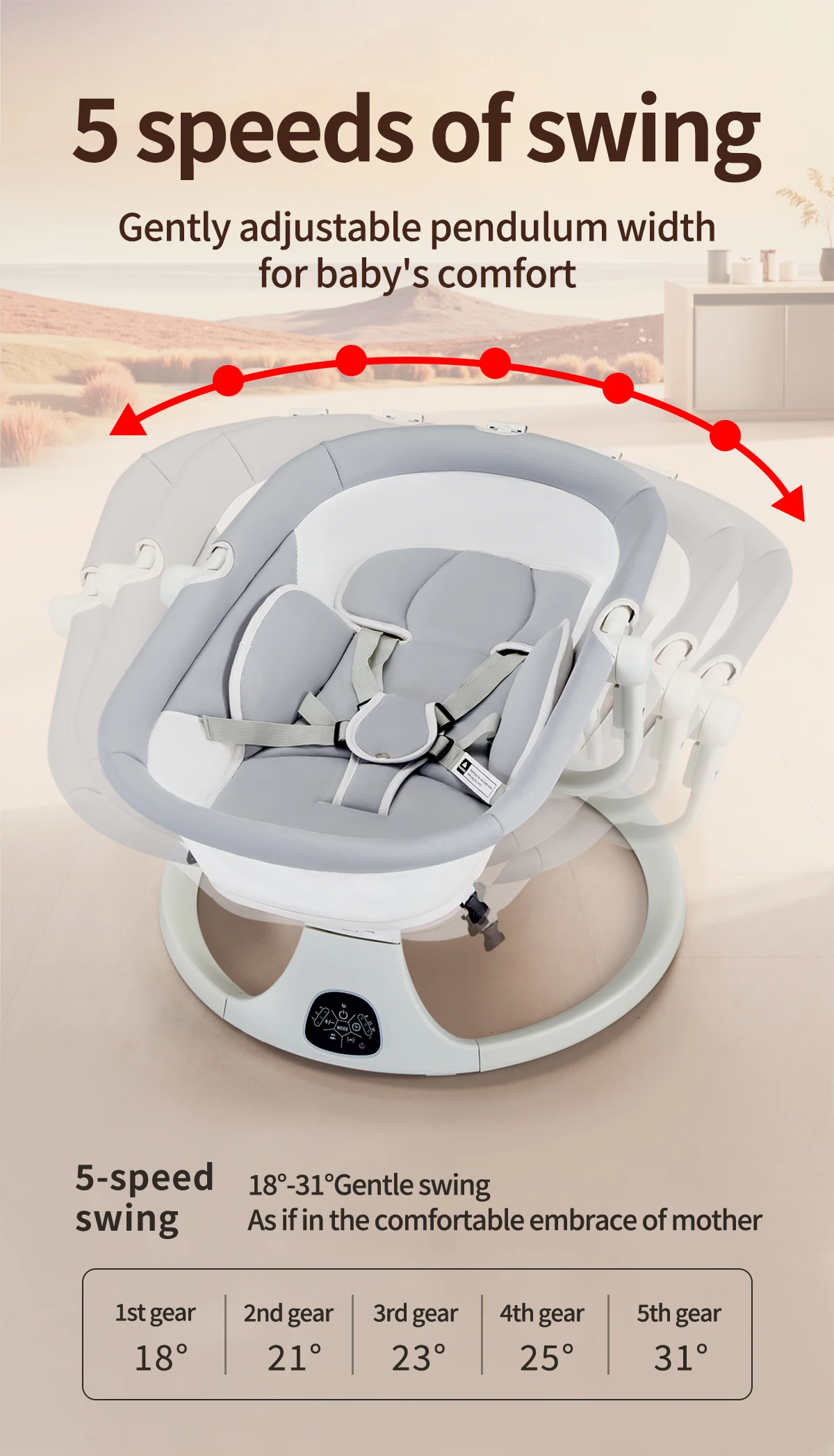 2025 Electric Baby Sleeper Rocker with Music Remote Control