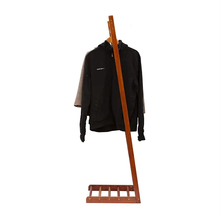 High Quality Home Hotel Standing Cloth Hanger Wood Coat Rack Wooden ...