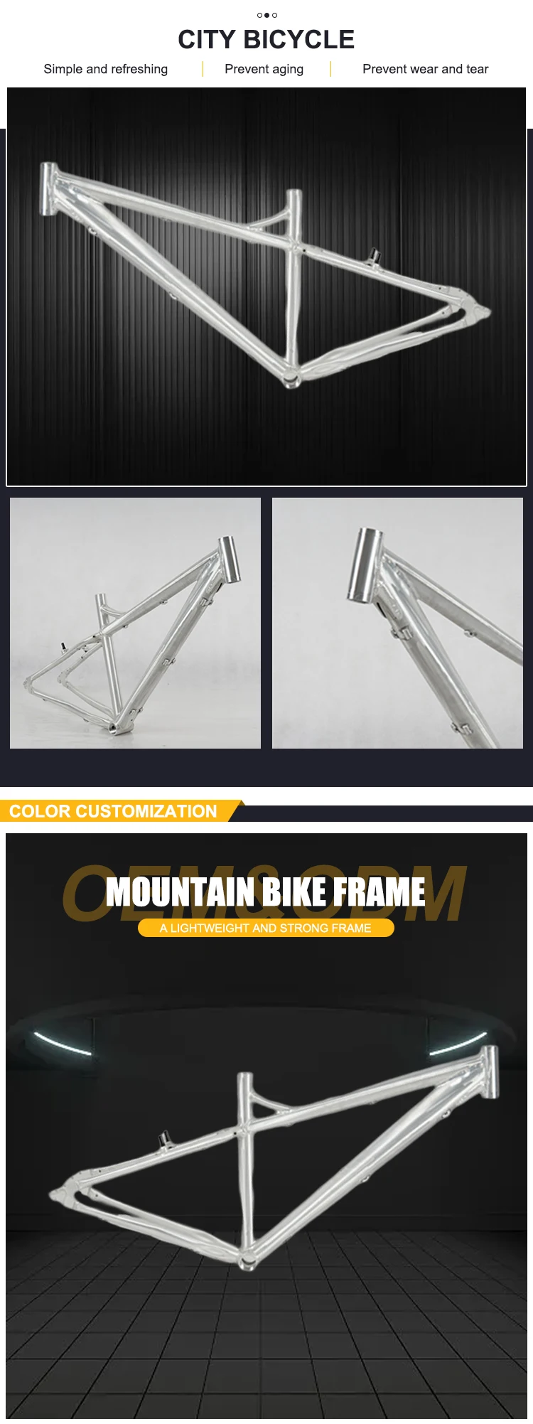 High Quality Aluminum Alloy Bicycle Frame City Bicycle Frame - Buy ...