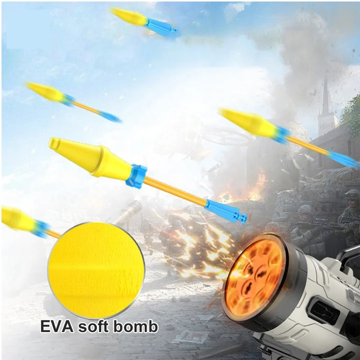 Hot Selling Kids Electric Rocket Launcher Gun Toy Safe Shooting B/o ...