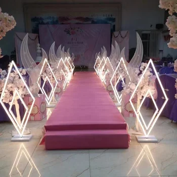 New Wedding Props Diamond Shaped White Road Lead Led Lighting Wedding ...