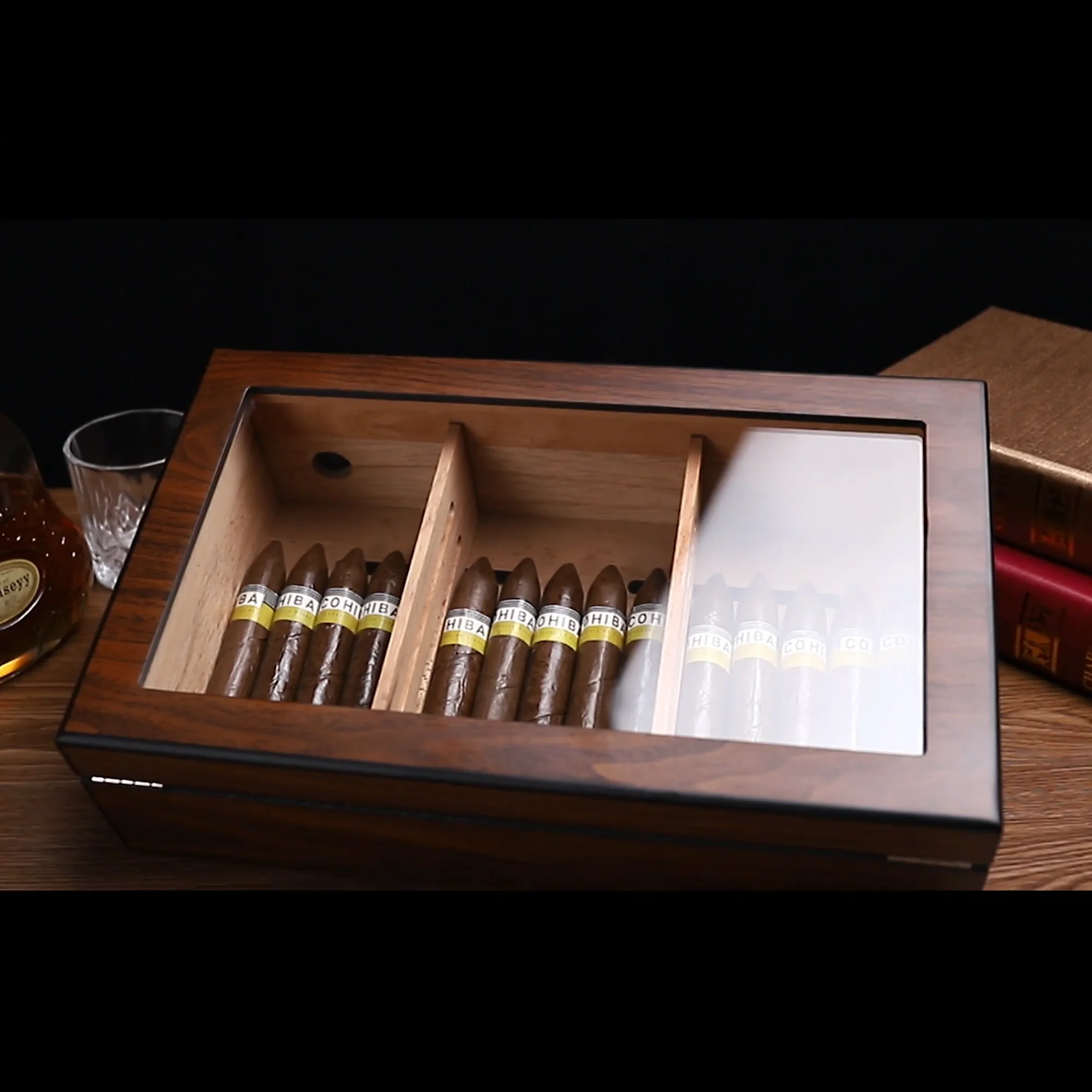 Wholesale Cigar Humidor Cedar Paint Perspective Skylight Large Capacity ...