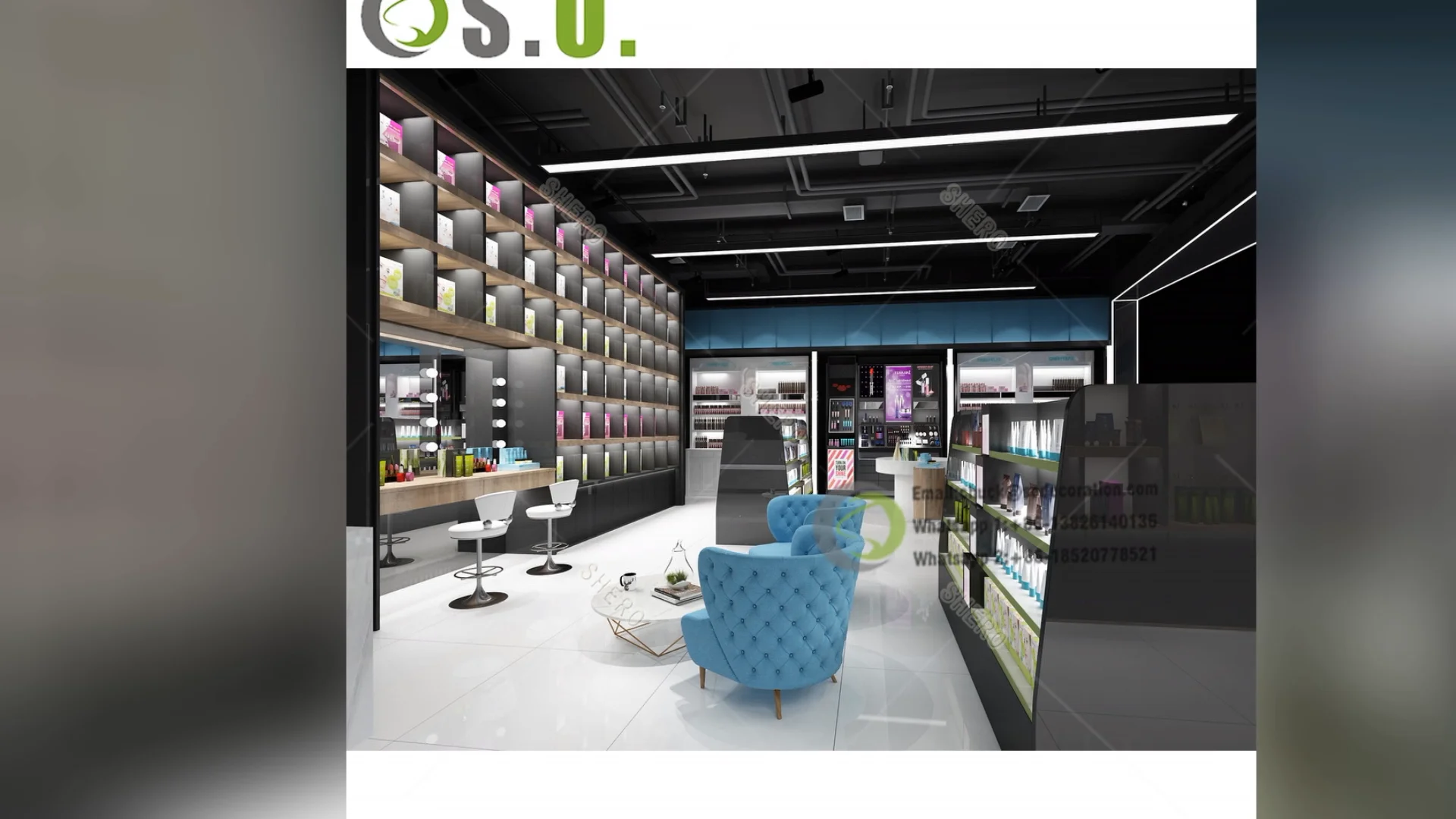 Cosmetic Light Showcase Perfume Mall Kiosk Display Perfume Cabinet For ...