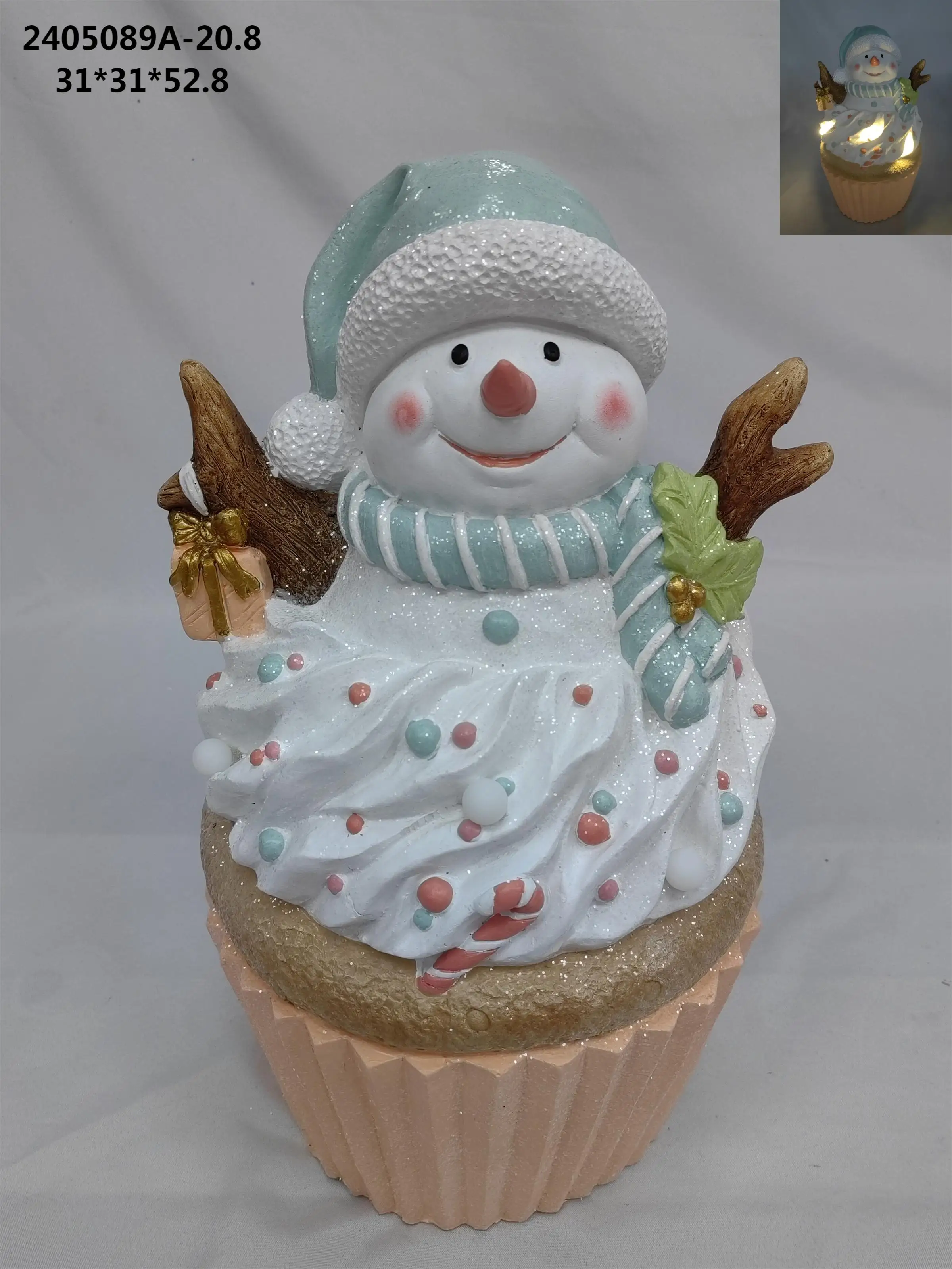 Gingerbread Man Resin Statue Christmas Sculpture Ice Cream Cake ...