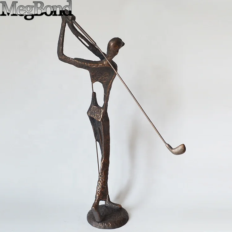 Alibaba.com: Large cast iron carving golf player statue, unique metal ...